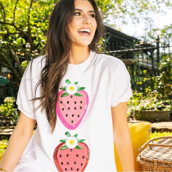 QUEEN OF SPARKLES | Dresses | Queen Of Sparkles Fuzzy Strawberry Dress ...